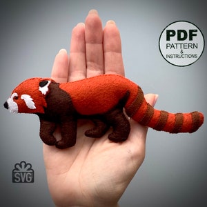 Red Panda Sewing Pattern PDF and SVG. Felt Animals Pattern. Felt Toys ...