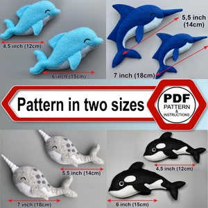 Ocean Animals Sewing Pattern PDF. Felt Sea Animal Toys Easy Pattern ...