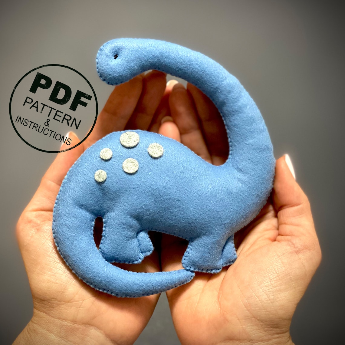 Dinosaur Sewing Pattern PDF. Felt Brontosaurus (brachiosaurus) Sewing ...