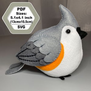 Felt Bird Sewing Pattern PDF and SVG. Felt Animals Pattern. Tufted ...