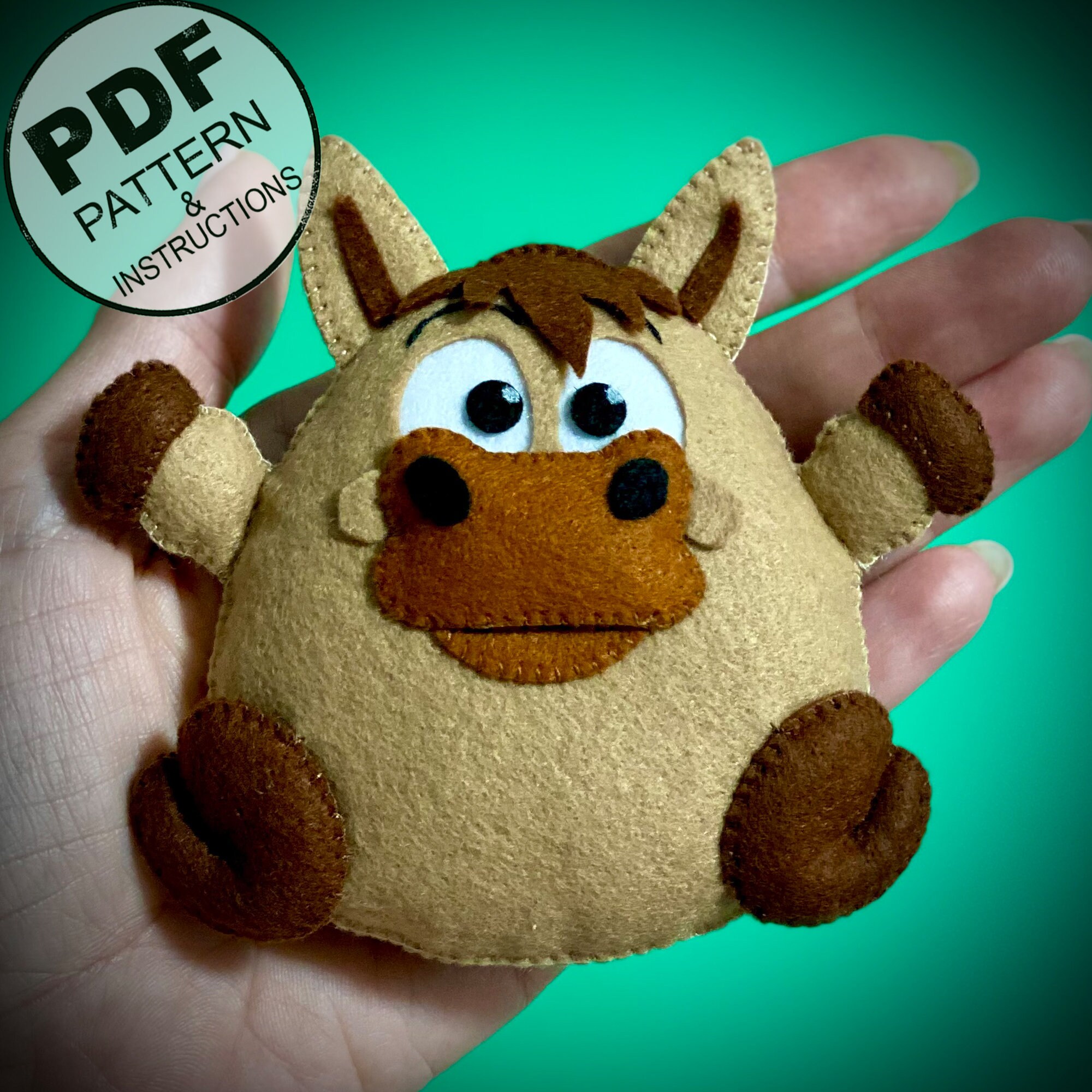 Farm Animals Sewing Pattern PDF horse, Donkey, Sheep, Ram. Felt Toys ...