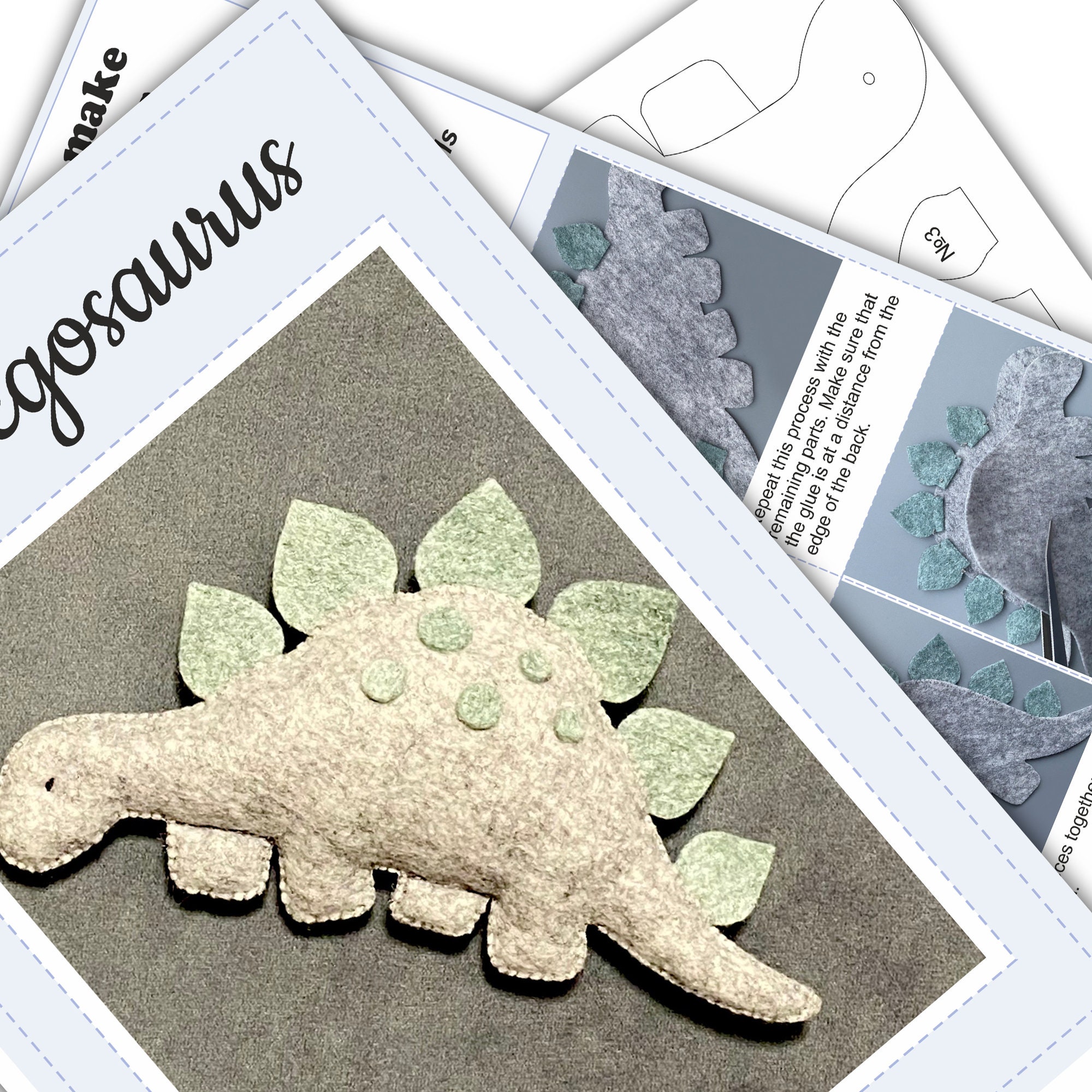 Dinosaur Sewing Pattern PDF. Felt Stegosaurus Sewing Pattern. - Etsy