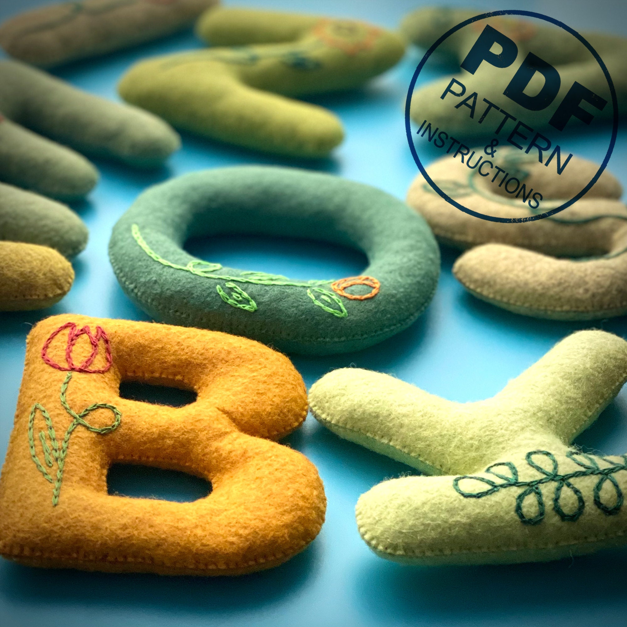 Felt Letters Sewing Pattern PDF. Banner Name Soft Plush Latters DIY ...