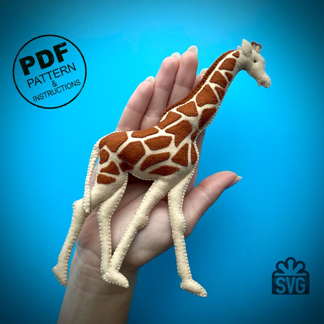 Felt Giraffe Sewing PDF Pattern and SVG. Stuffed Animals DIY. Felt Toys ...
