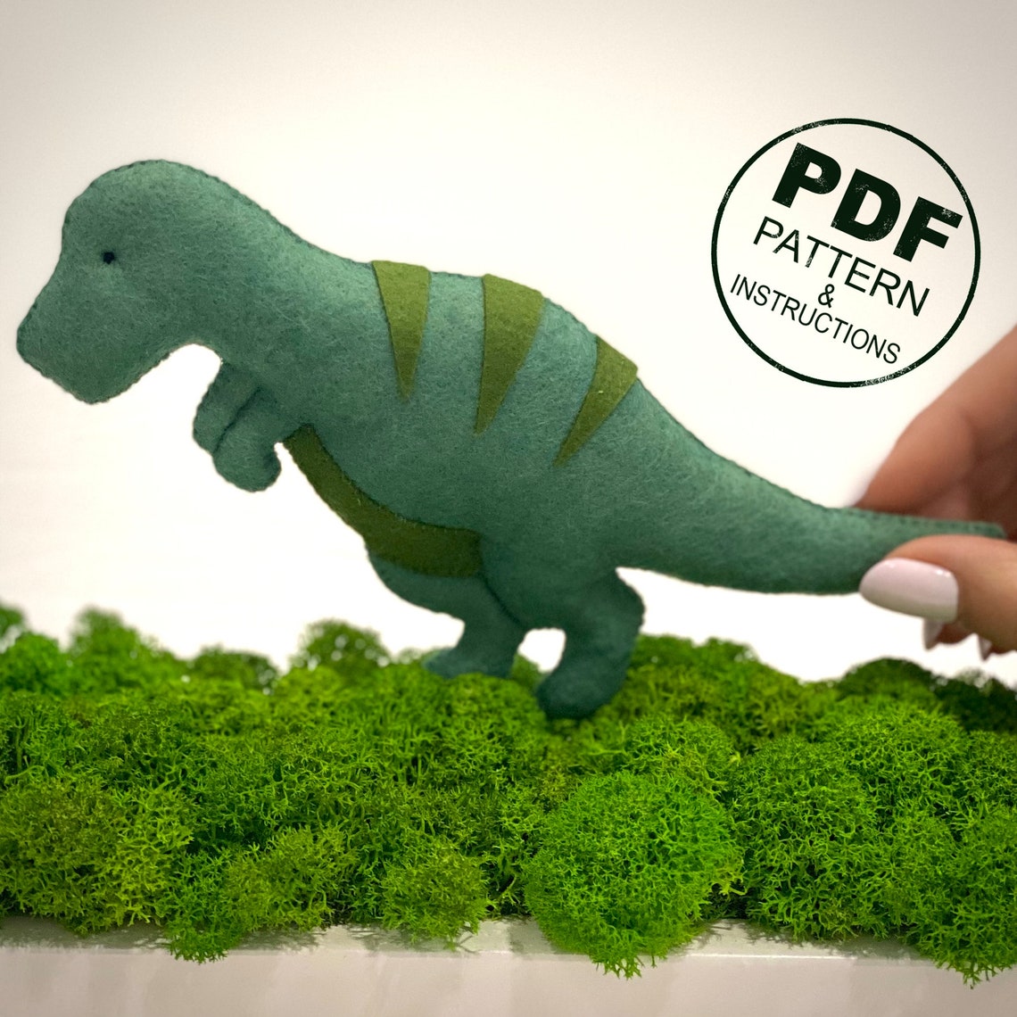 Felt T-rex Sewing Pattern, Dinosaur Plush Ornament (PDF Pattern) - Etsy