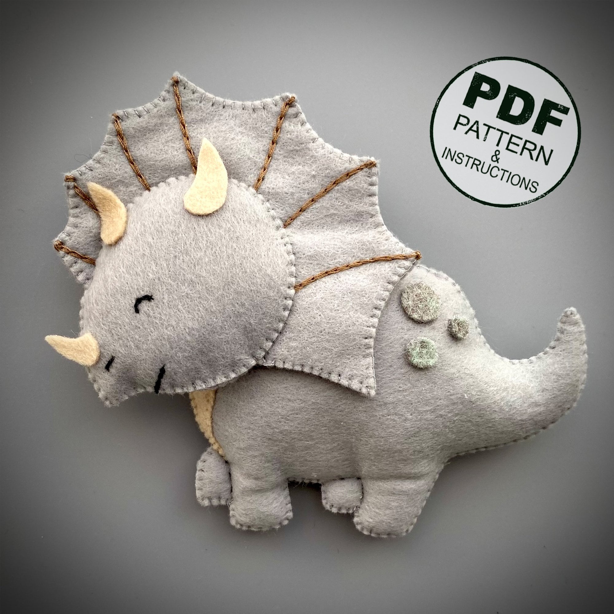 Felt Baby Mobile Pattern PDF. Dinosaurs Sewing Pattern. Felt Toys ...