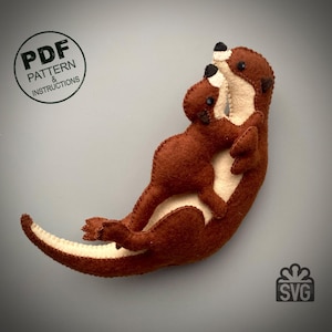 Otter Sewing Pattern PDF and SVG. Felt Animals Pattern. Stuffed Toys ...