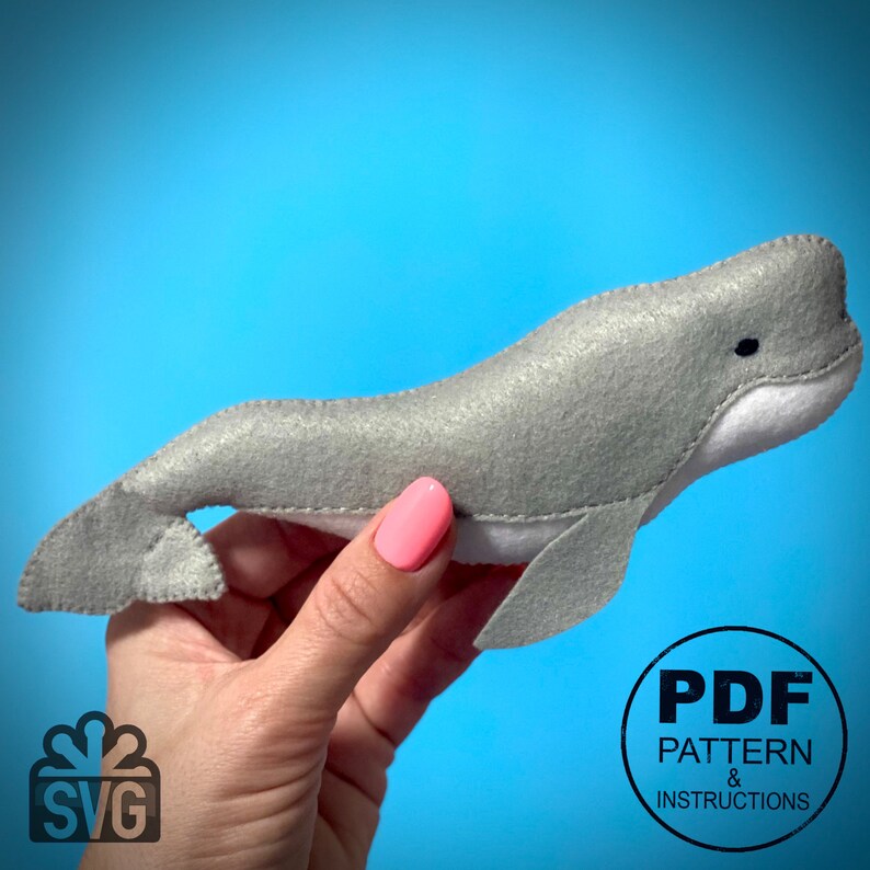 Beluga Whale Sewing Pattern PDF and SVG. Ocean Animals Pattern. Felt ...