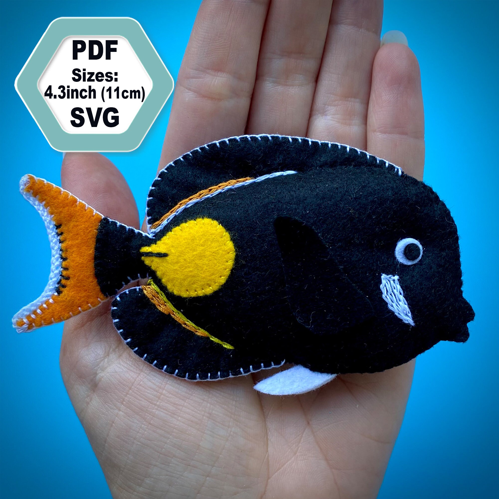 Felt Tropical Fish Sewing Pattern PDF & SVG - Etsy