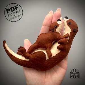 Otter Sewing Pattern PDF and SVG. Felt Animals Pattern. Stuffed Toys ...