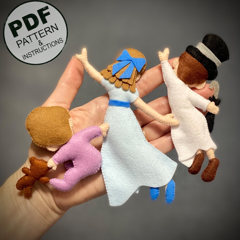 Peter Pan Baby Mobile Sewing Pattern, Felt Characters (PDF Pattern ...