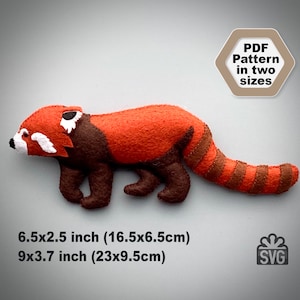 Red Panda Sewing Pattern PDF and SVG. Felt Animals Pattern. Felt Toys ...