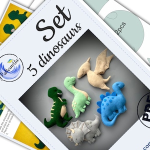 Dinosaurs Sewing Pattern PDF SET. Dino Pattern. DIY Felt Dinosaurs ...