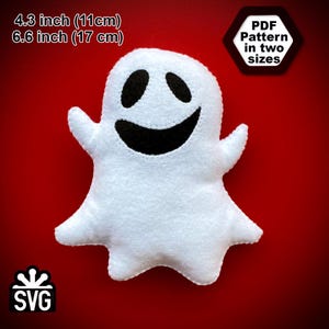 Halloween Felt Sewing Pattern PDF and SVG. Felt Ghosts Easy Pattern ...