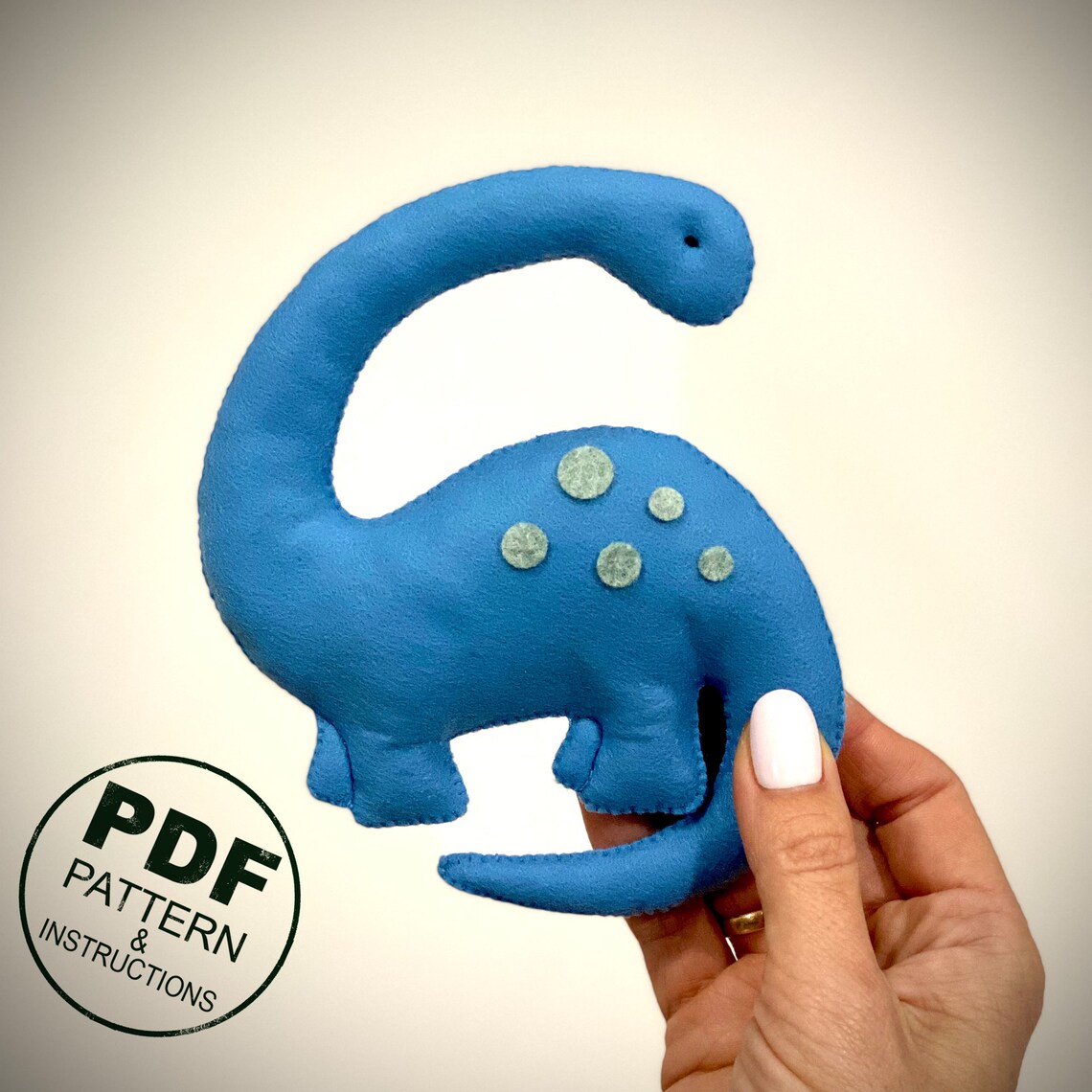 Dinosaur Sewing Pattern PDF. Felt Brontosaurus brachiosaurus Sewing Pattern. DIY Felt Dinosaur ...