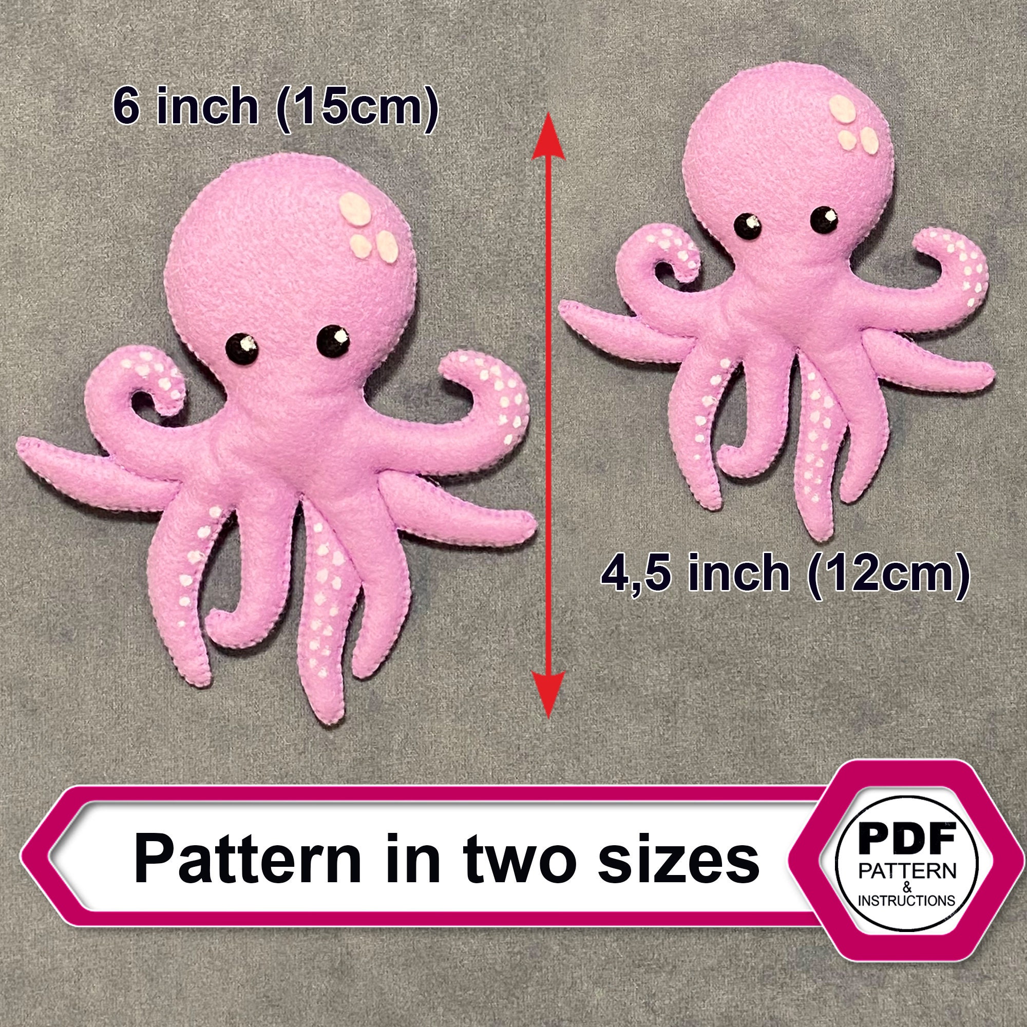 Octopuses Sewing Pattern PDF. Ocean Animals Sewing Pattern. Coastal ...