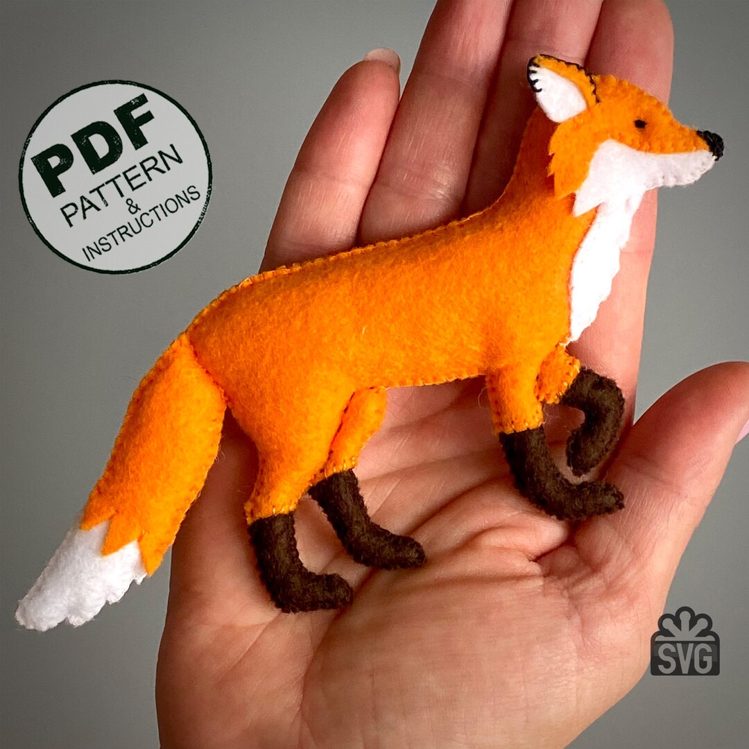 Fox Sewing Pattern PDF and SVG. Stuffed Fox Pattern. Felt Animals Pattern. Stuffed Toys Sewing ...