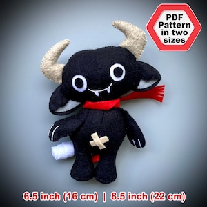 Halloween Sewing Pattern PDF and SVG. Felt Little Devil Pattern. Imp ...