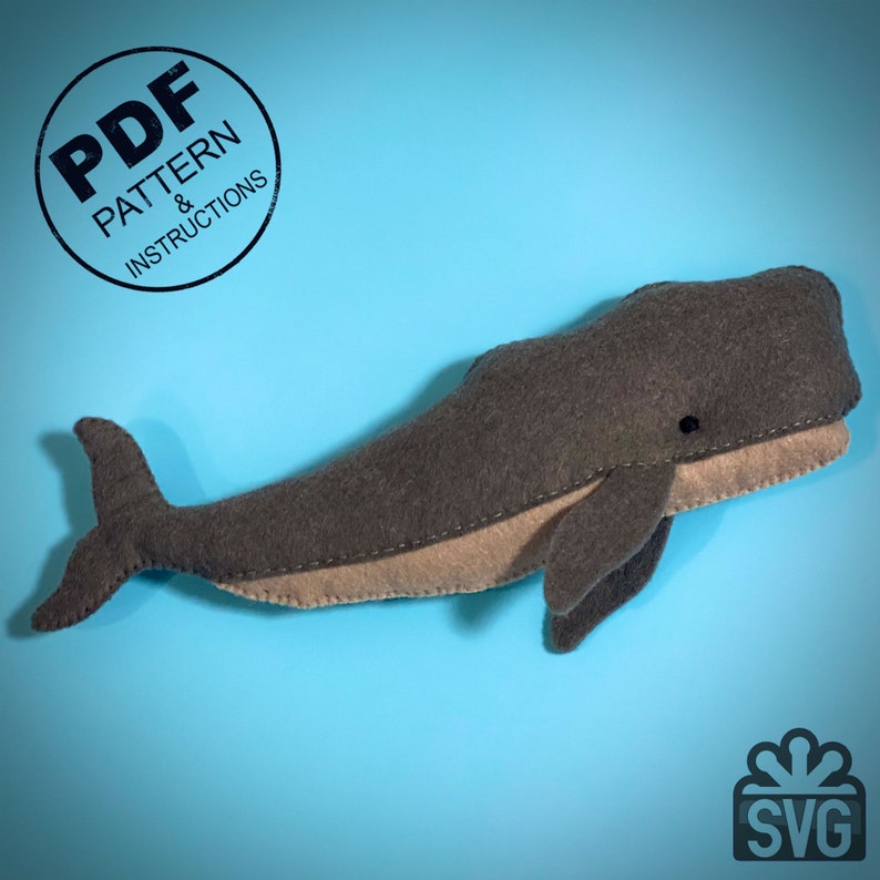 Felt Sperm Whale Sewing Pattern, Beginner-friendly (PDF & SVG) - Etsy