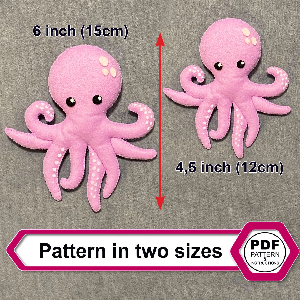 Octopus Sewing Pattern PDF. Ocean Animals Pattern. Coastal Felt Toys ...