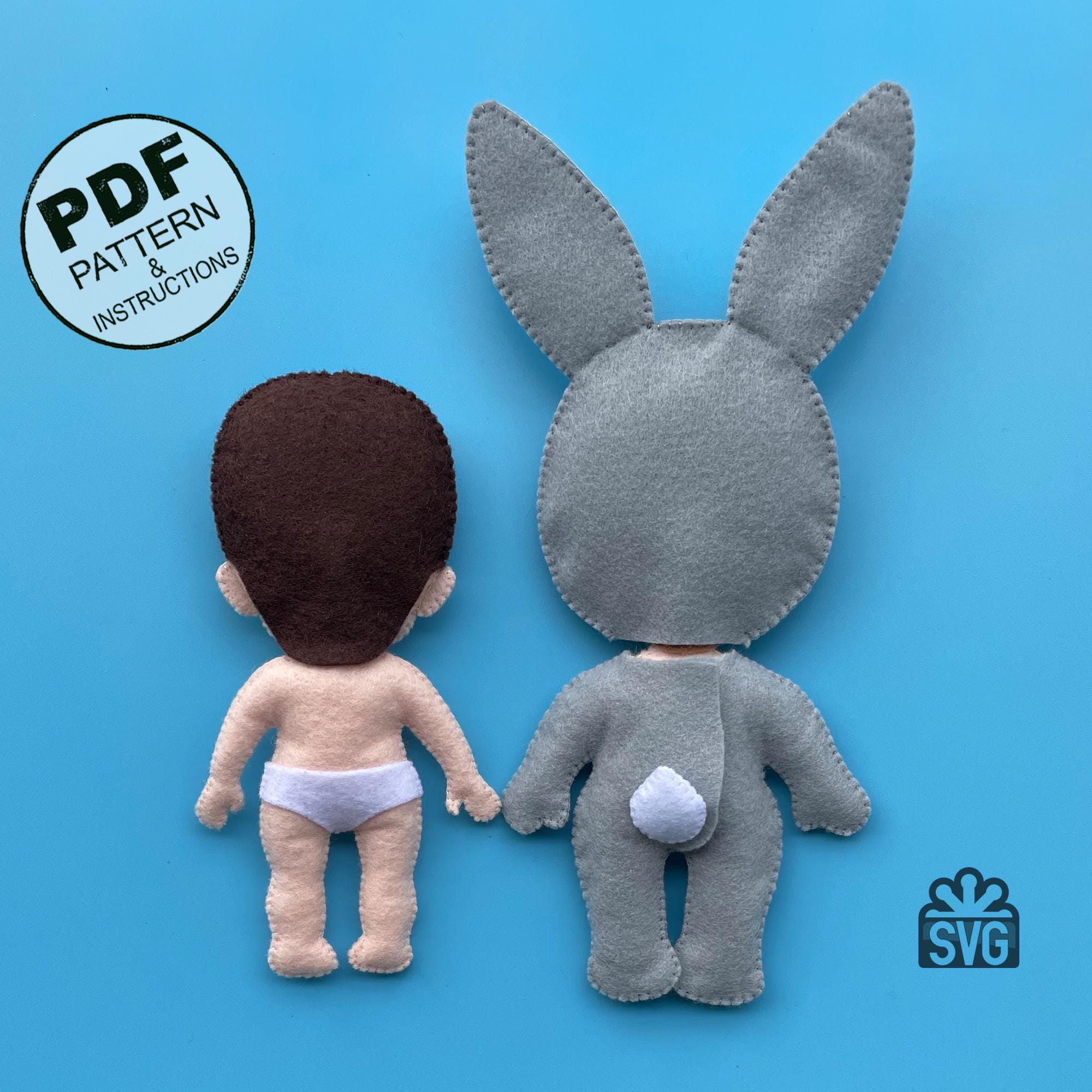 Felt Doll Sewing Pattern, Bunny Costume (PDF & SVG) - Etsy