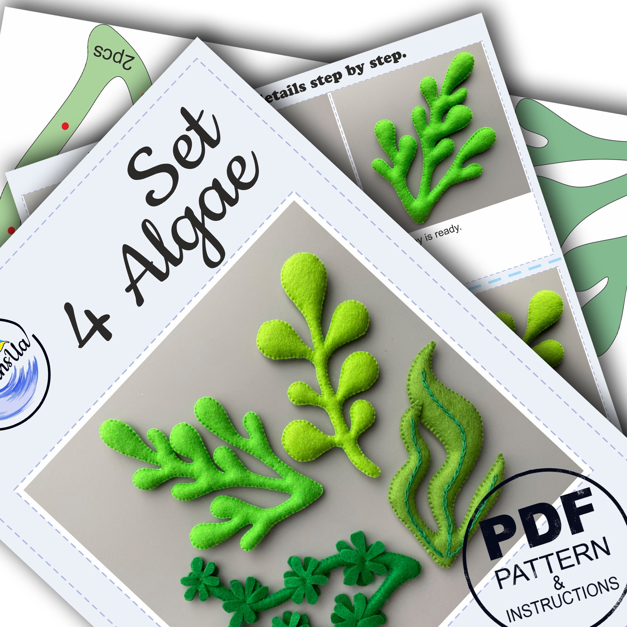 Seaweed Algae Sewing Pattern PDF. Ocean Easy Beginner Pattern. Felt ...