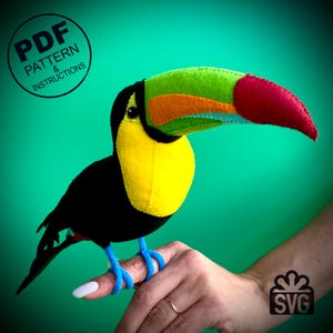 Felt Toucan Bird Sewing Pattern PDF and SVG. Felt Birds Pattern and ...
