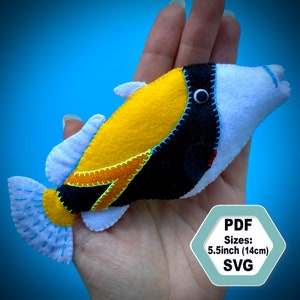 Tropical Fish Sewing Pattern PDF and SVG. Felt Pattern. Tropical Fish ...