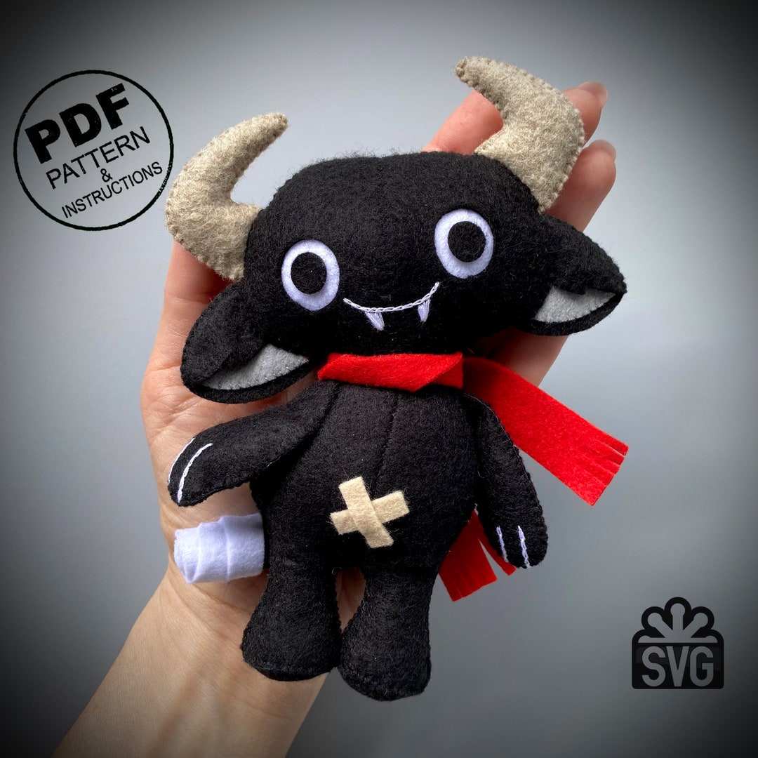 Halloween Sewing Pattern PDF and SVG. Felt Little Devil Pattern. Imp Pattern. Vampire. Halloween ...