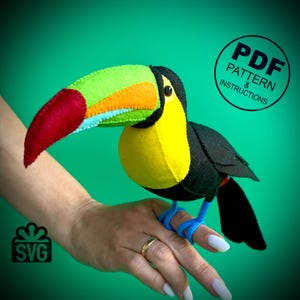 Felt Toucan Bird Sewing Pattern PDF and SVG. Felt Birds Pattern and ...