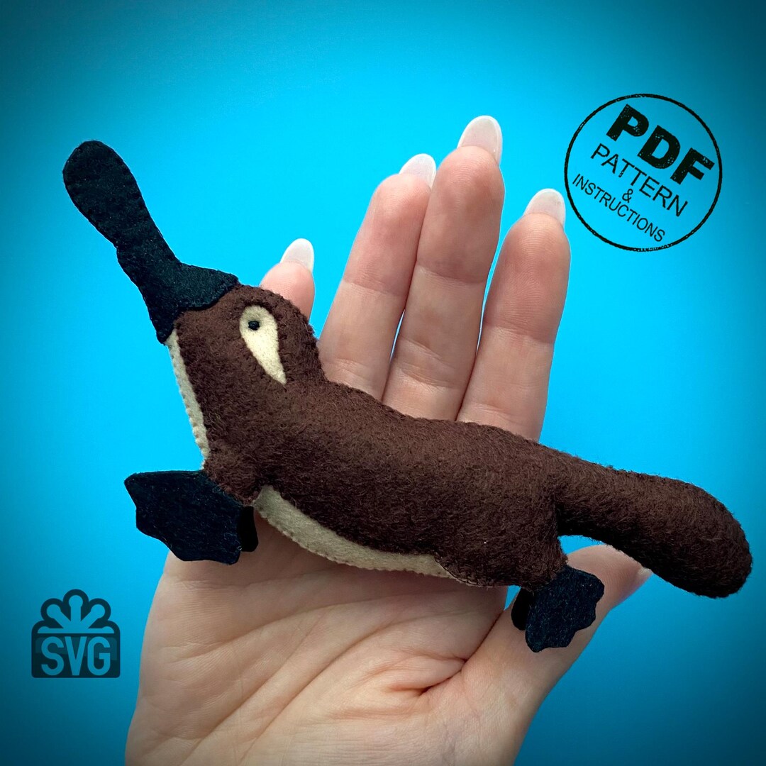 Felt Platypus Sewing Pattern, Plush Australian Animal (PDF & SVG) - Etsy
