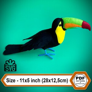 Felt Toucan Bird Sewing Pattern PDF and SVG. Felt Birds Pattern and ...