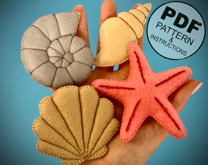 Ocean Animals Sewing Pattern PDF and SVG. Felt Sea Animal Toys Easy ...