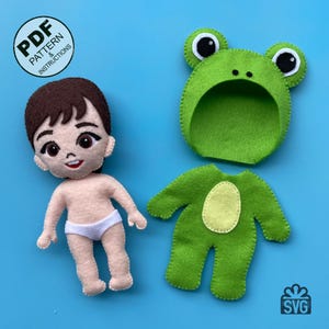 Felt Doll Sewing Pattern PDF and SVG. Doll Clothes Pattern and Tutorial ...