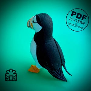 Felt Puffin Bird Sewing Pattern PDF and SVG. Felt Birds Pattern and ...