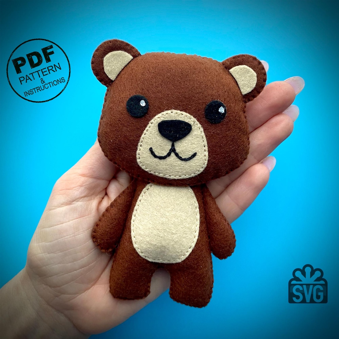 Felt Teddy Bear Sewing Pattern PDF, SVG (digital Download) - Etsy