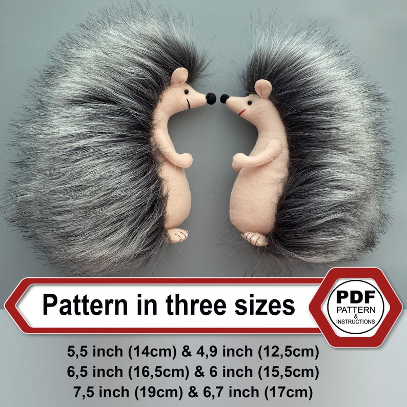Hedgehog Sewing Pattern PDF. Woodland Animals Felt Toys Pattern ...