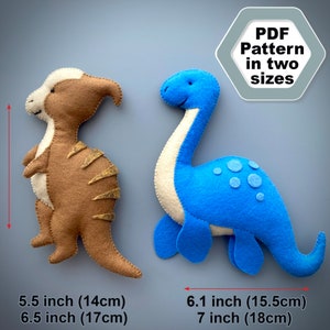 Dinosaurs Sewing Pattern PDF and SVG SET. Dino Sewing Pattern. Felt ...