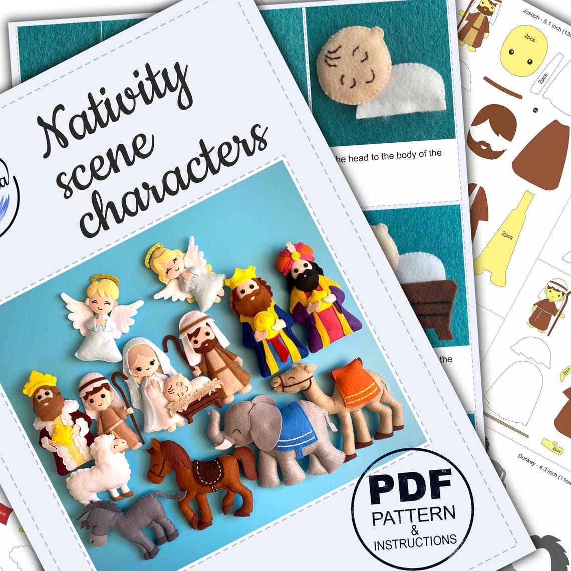Nativity Scene SET Sewing Pattern. PDF and SVG. Christmas Ornaments ...