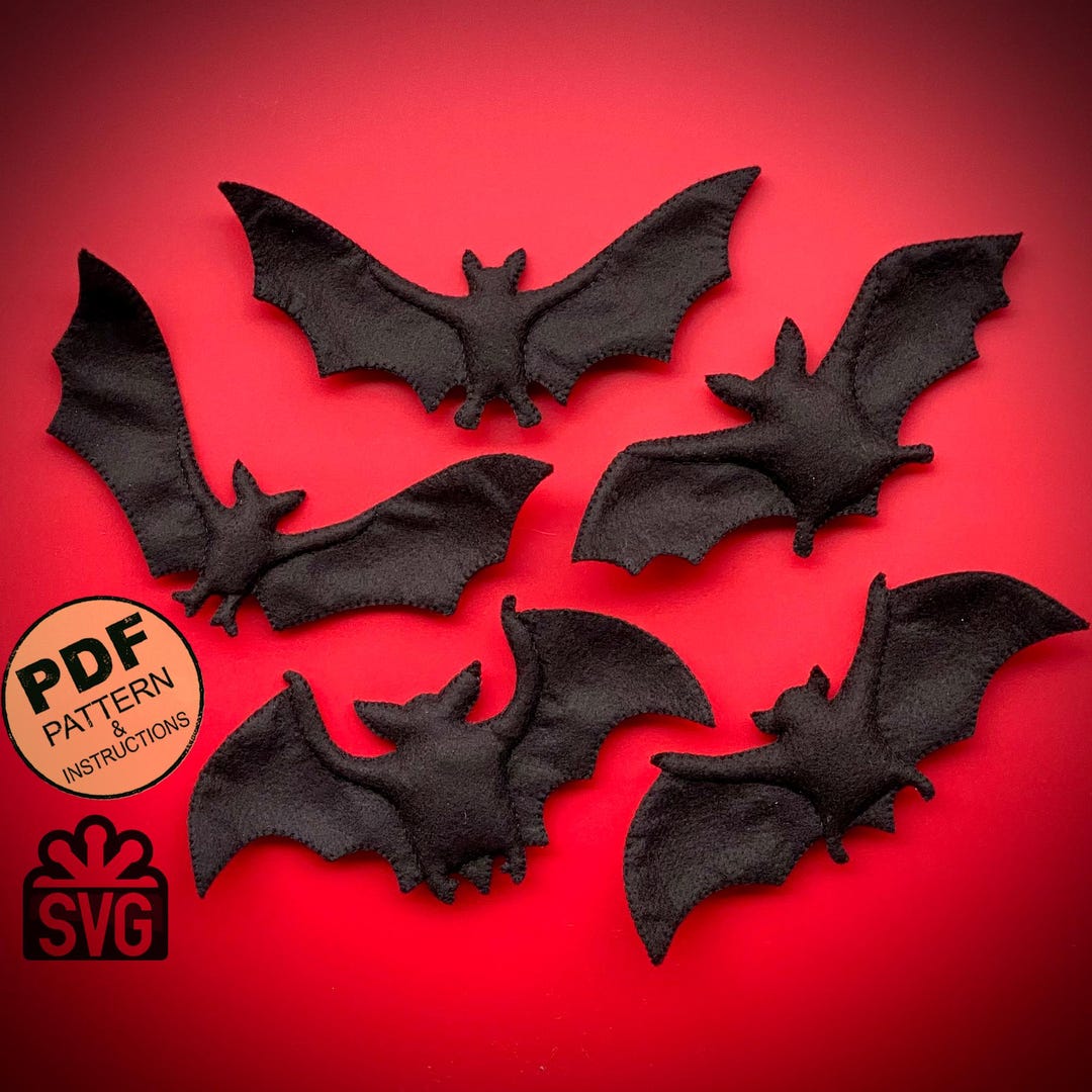 Felt Bats Sewing Pattern PDF and SVG. Halloween Ornament Pattern ...