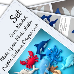 Ocean Animals Sewing Pattern PDF. Felt Sea Animal Toys Easy Pattern ...