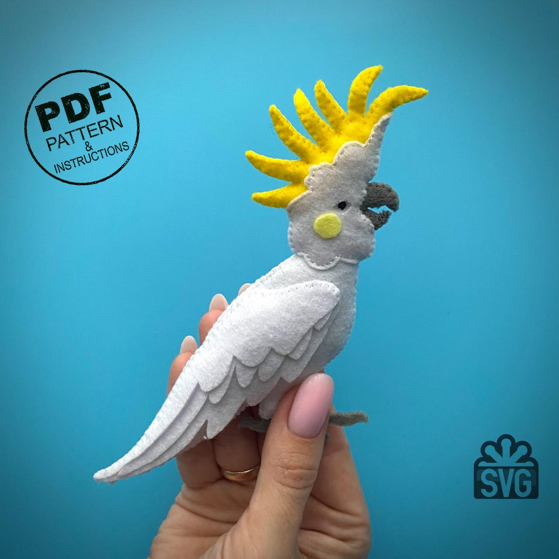Cockatoo Sewing Pattern PDF and SVG. Parrot. Birds Pattern. Citron ...
