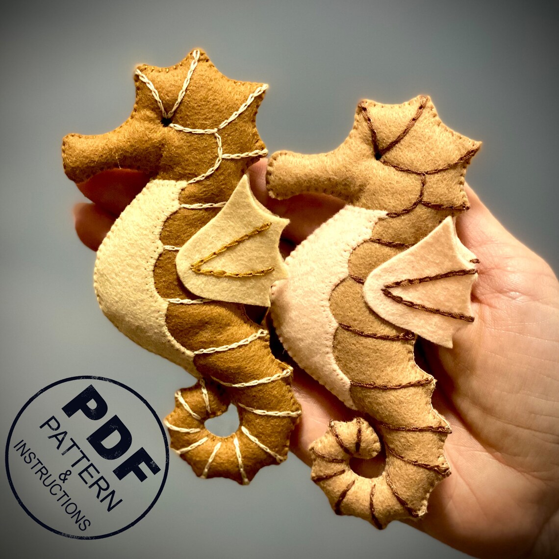 Seahorse PDF Pattern. Ocean Animals Sewing Pattern. Coastal Animals ...