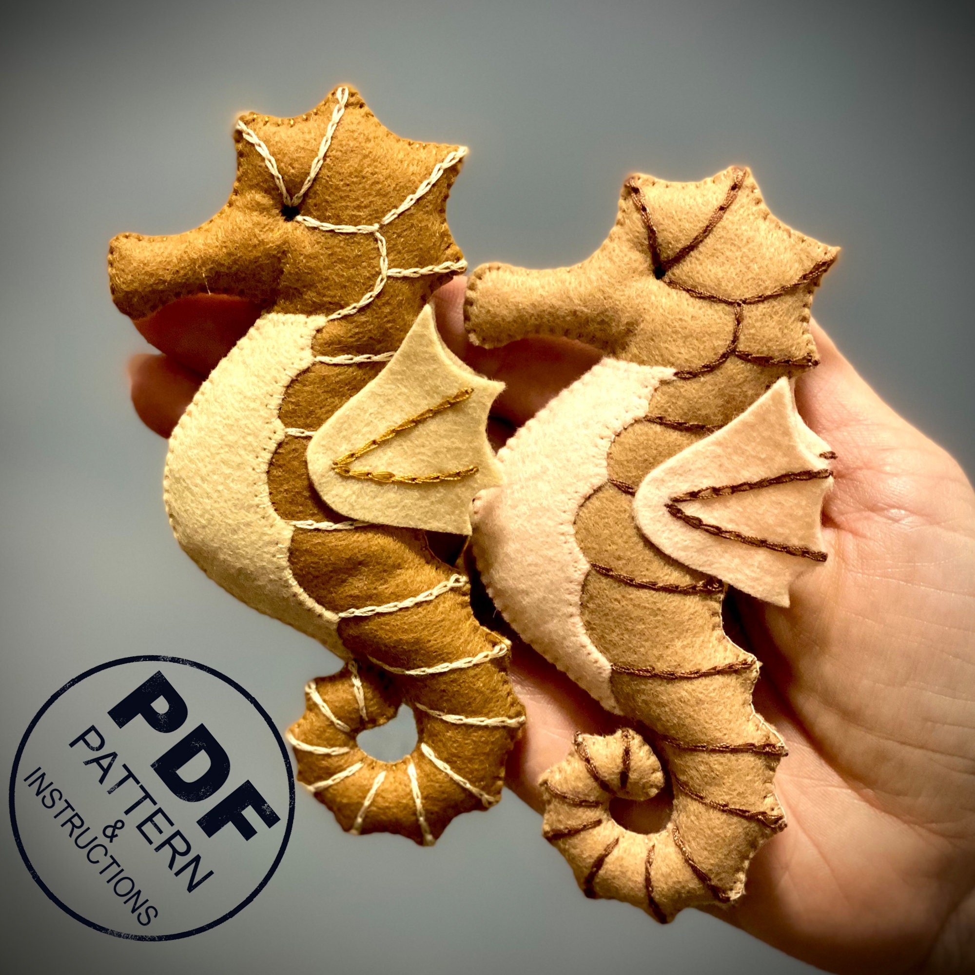 Seahorse PDF Pattern. Ocean Animals Sewing Pattern. Coastal Animals ...