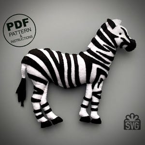 Felt Zebra Sewing PDF Pattern and SVG. Stuffed Animals DIY. Felt Toys ...