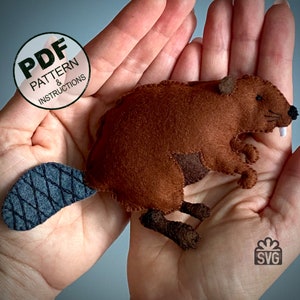 Beaver Sewing Pattern PDF and SVG. Stuffed Beaver Pattern. Felt Animals ...