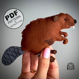 Beaver Sewing Pattern PDF and SVG. Stuffed Beaver Pattern. Felt Animals ...