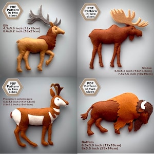 Felt Animals Sewing PDF Pattern and SVG. Stuffed Animals DIY. Felt Toys ...