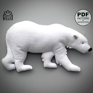 Polar Bear Sewing Pattern PDF and SVG. Felt Animals Pattern. Felt Toys ...