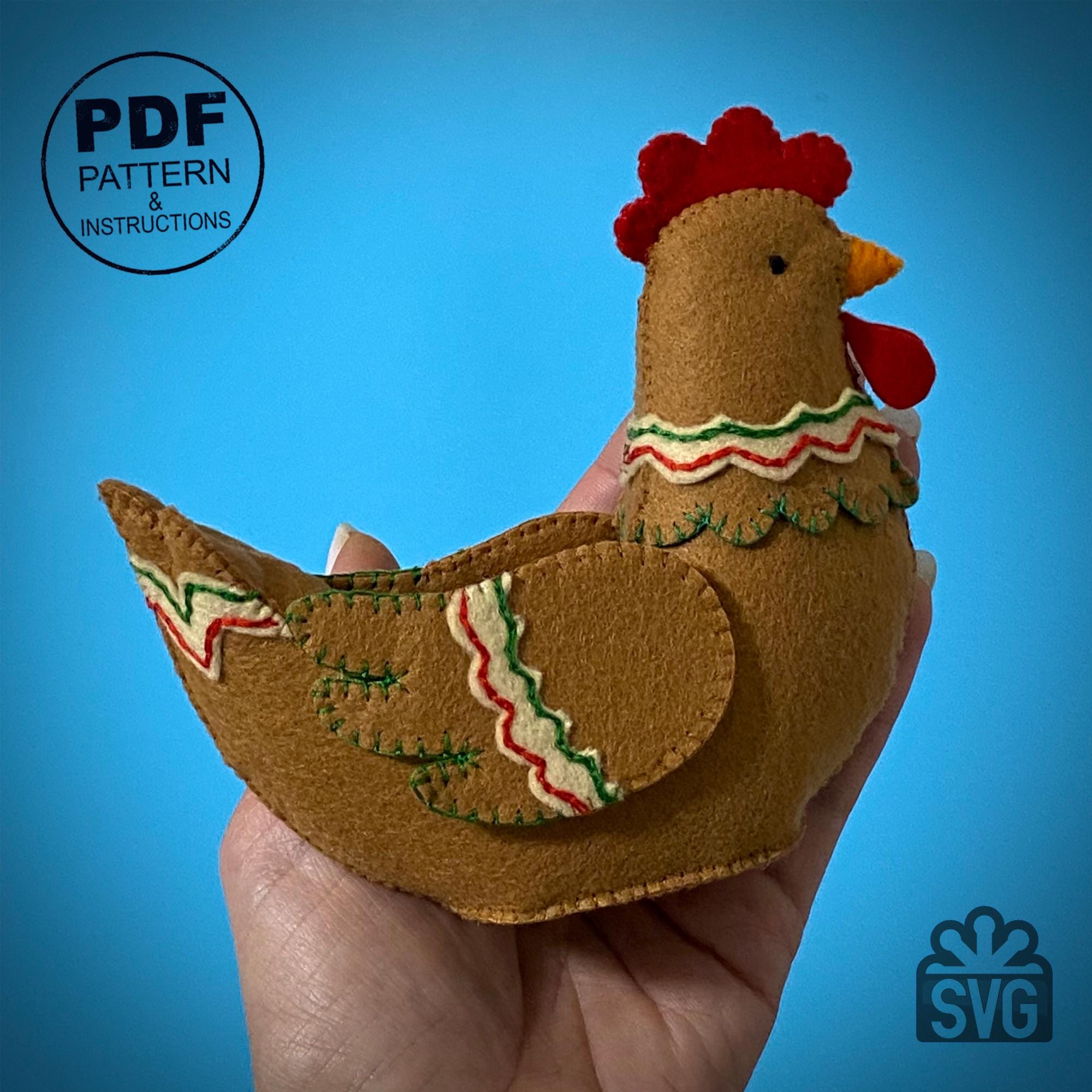 Easter Chicken Sewing Pattern PDF and SVG. Felt Toys. Egg Cozy. Hen ...